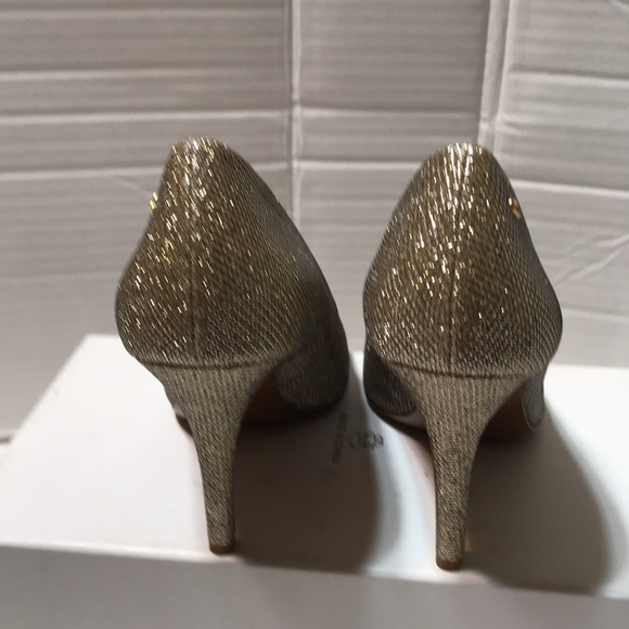 Coach | Shoes | Coach Sparkly Gold Heels With Leather Sole And Comfort ...